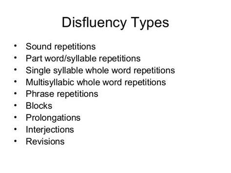 disfluency types