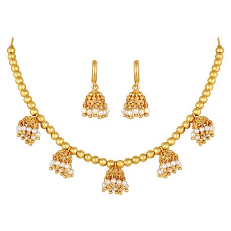 Asmitta Traditional Look Gold Toned Choker Necklace Set Buy Asmitta