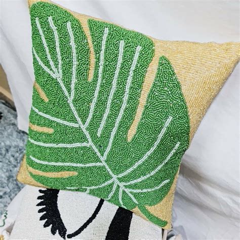 Handmade Monstera Leaf Cushion Cover Pillow Cover Pillows Etsy