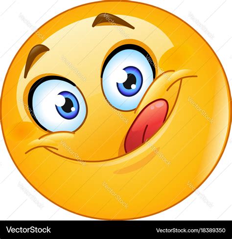 Yummy Emoticon Royalty Free Vector Image Vectorstock