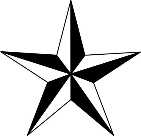 White Star With Red Outline Clip Art Library