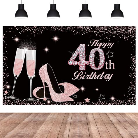 Excelloon 40th Birthday Banner Backdrop Decorations Extra Large Happy