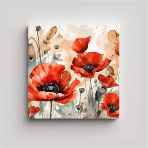 Tela En Bastidor Acuarela Primavera Originalidad 30x30cm Cuotas Sin