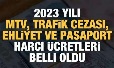 Y L Mtv Ve Trafik Cezas Cretleri Belli Oldu Pasaport Ve