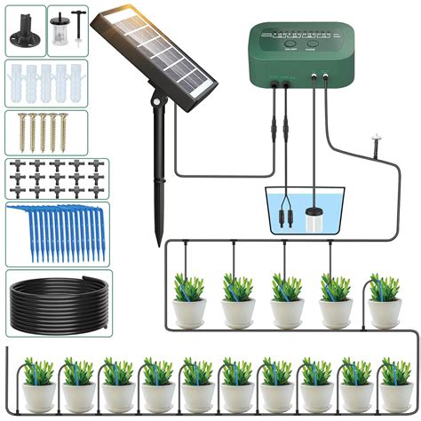 UKSUNVI Garten Drip Bewässerungssystem Solar Powered Automatische