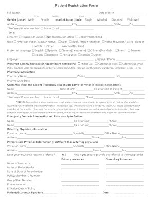 Fillable Online Patient Registration Form Midtown Medical Associates