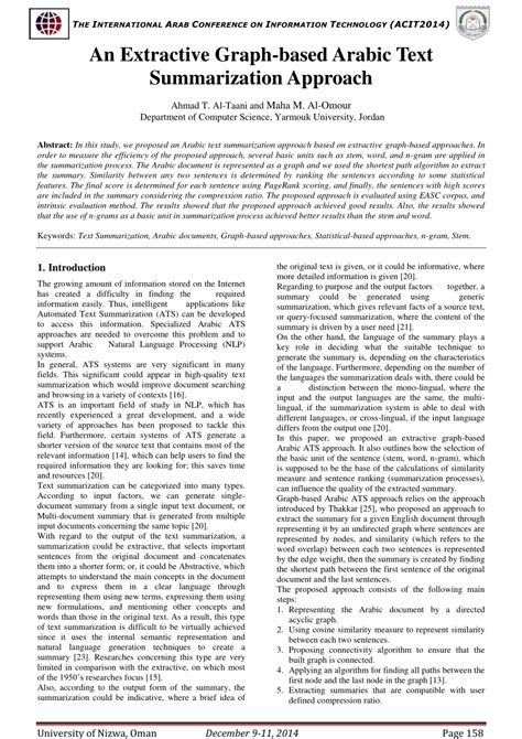 pdf an extractive graph based arabic text summarization approach