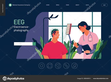 Ejemplo de pruebas médicas EEG vector gráfico vectorial grivina