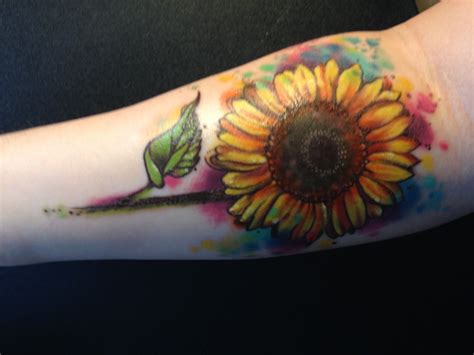Watercolor Tattoo Sunflower