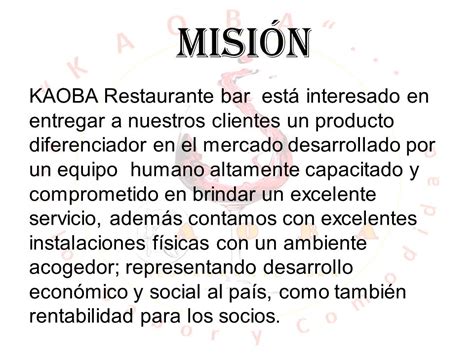 Mision Y Vision De Un Restaurante Ejemplos