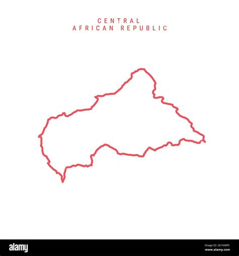Central African Republic Editable Outline Map CAR Red Border Country