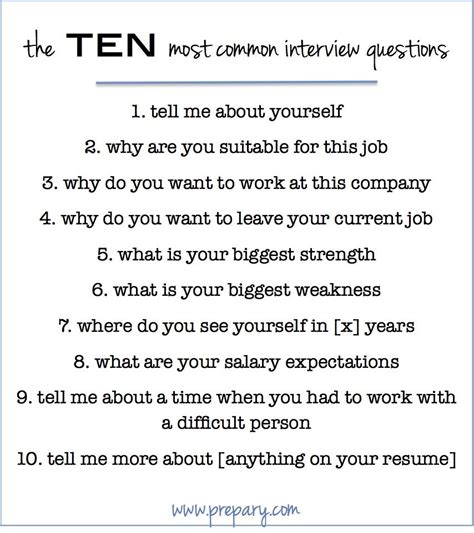what are the 10 most common interview questions and answers