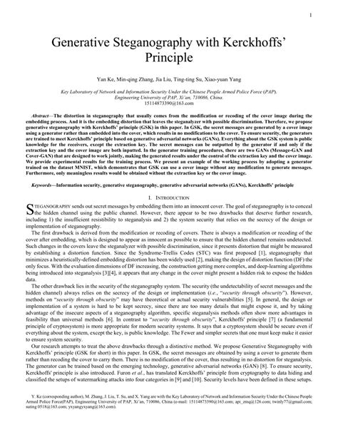 pdf generative steganography with kerckhoffs principle based on generative adversarial networks