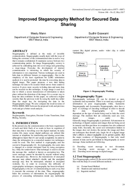pdf improved steganography method for secured data sharing sudhir goswami