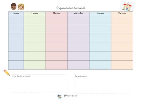 Organizador De Rotina Semanal