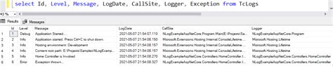 configure nlog database logging in asp core