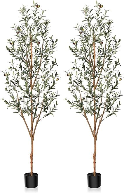 Kazeila Artificial Olive Tree 6FT Tall Faux Silk Plant For Home Office