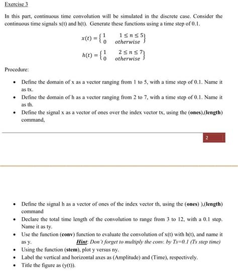 solved exercise 3 in this part continuous time convolution