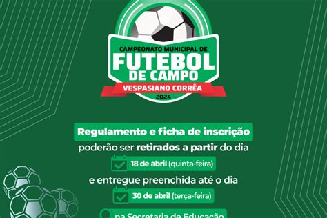 Est O Abertas As Inscri Es Para O Campeonato Municipal De Futebol De