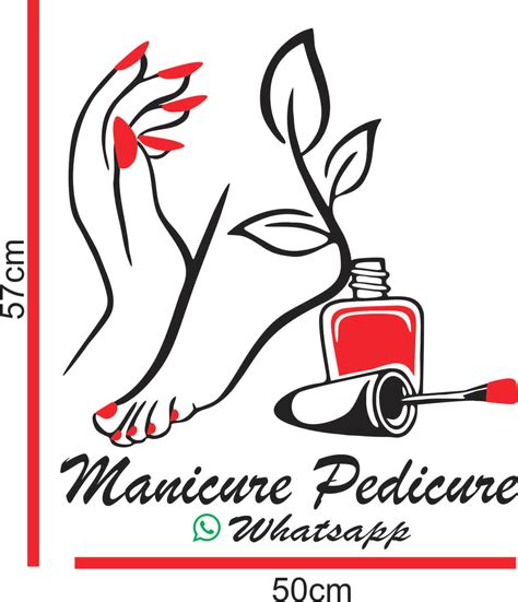 Adesivo Salão Manicure Pedicure Unha Porta Vidro Nail Parede