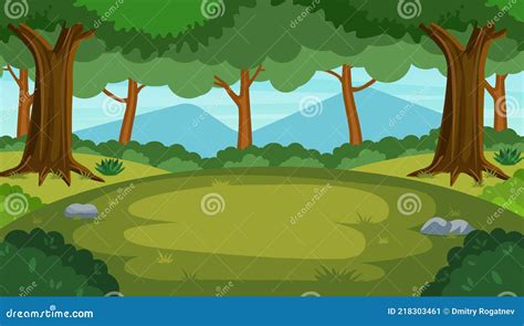 Fondo De Bosque De Dibujos Animados Ilustración del Vector