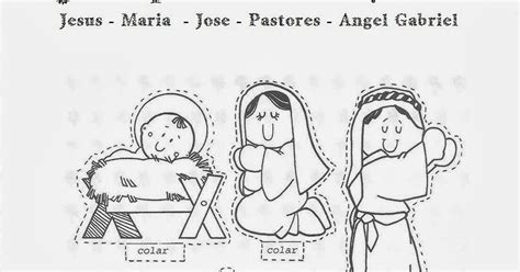 BAÚL DE NAVIDAD Recortable pesebre infantil para colorear con 12 figuras