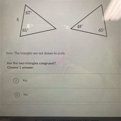 the two triangles are congruent as suggested by their