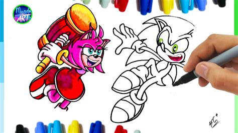 C Mo Dibujar A Amy Rose Vs Sonic How To Draw Amy Rose Vs Sonic