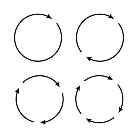 Ícone conjunto de setas vetoriais de círculo preto ícone vetorial