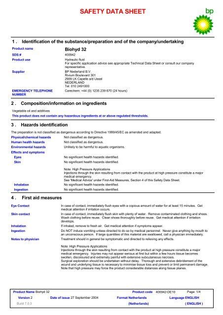 English GB BP PDS MSDS Search