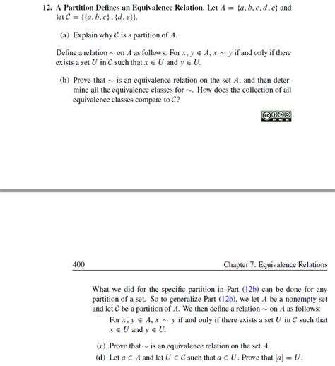 solved a partition defines an equivalence relation let a