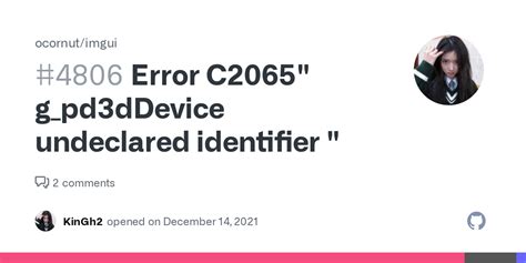 Error C2065 G Pd3dDevice Undeclared Identifier Issue 4806
