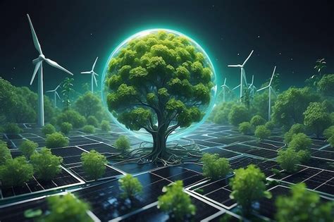 ESG concepto de industria sostenible de energía verde Foto Premium