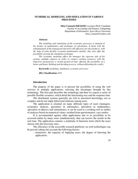 pdf numerical modeling and simulation in various processes