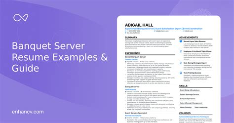 Banquet Server Resume Examples Guide For