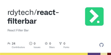 GitHub Rdytech React Filterbar React Filter Bar