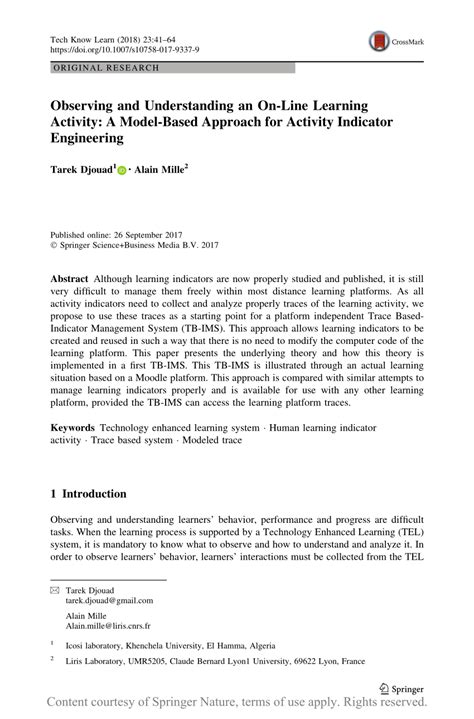 observing and understanding an on line learning activity a model based approach for activity