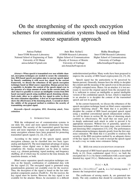 pdf on the strengthening of the speech encryption schemes for communication systems based on