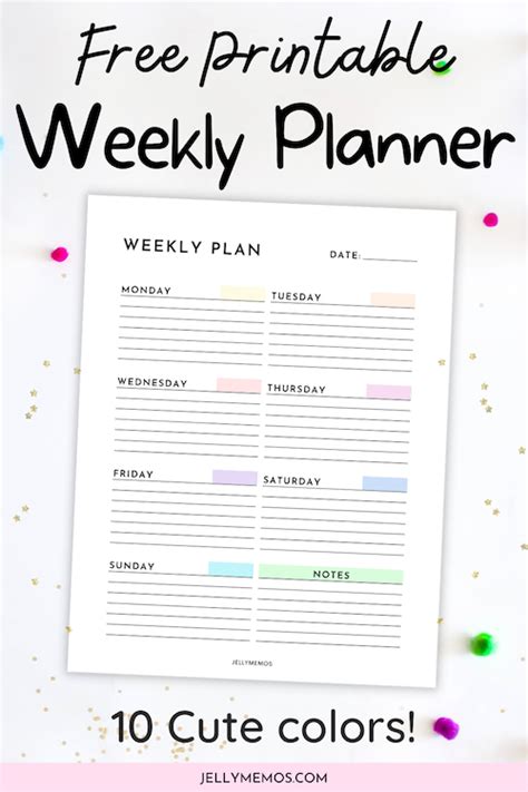 Printable Weekly Planner For Ultimate Productivity JellyMemos