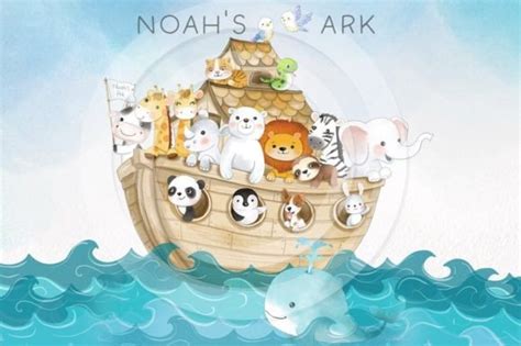 Noah S Ark Watercolor Bundle Clipart Graphic By Chokdeesign Creative