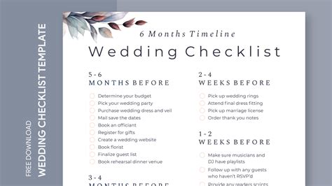 Modern Wedding Checklist Free Google Docs Template Gdoc Io
