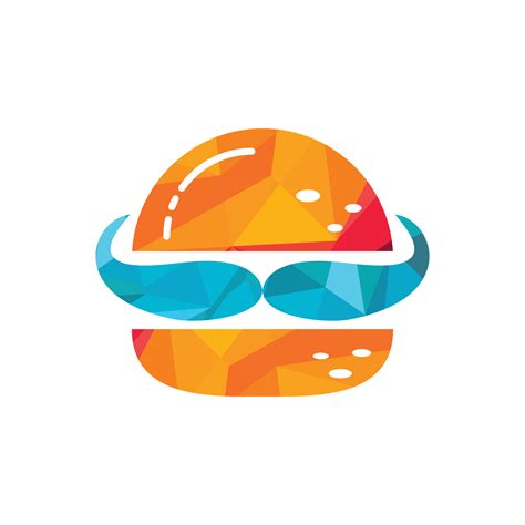 Burger King Vector Logo Design Burger With Crown And Mustache Icon
