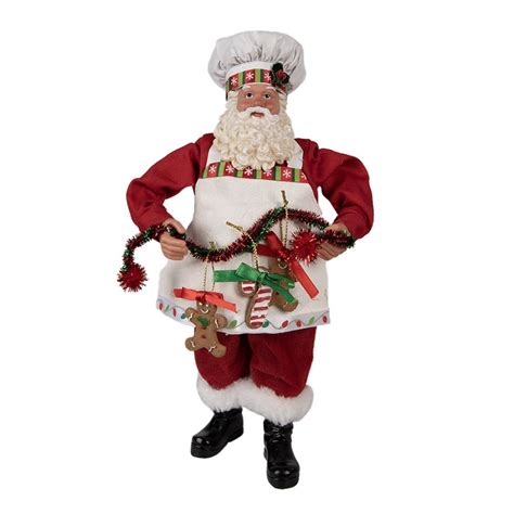65216 Beeld Kerstman 28 Cm Rood Textiel Op Kunststof Decoratie Figuur