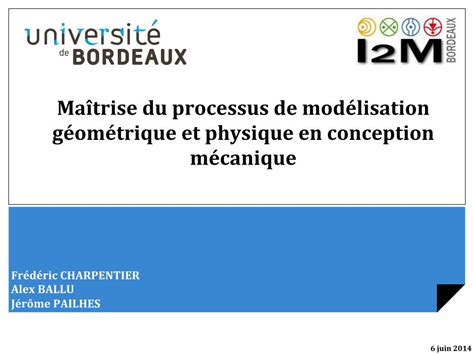 Pdf Ma Trise Du Processus De Mod Lisation G Om Trique Et Physique En