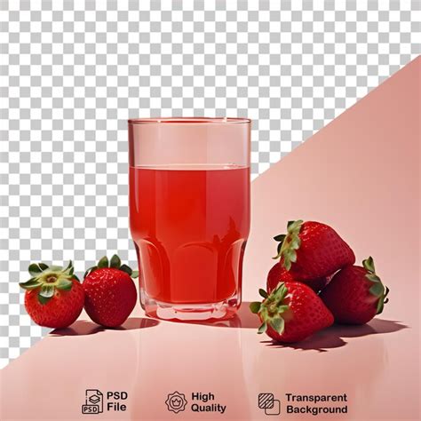 Vaso De Jugo De Fresa Aislado Sobre Un Fondo Transparente Incluye