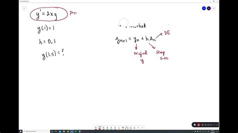 mth 238 euler s method and improved euler s method using excel youtube