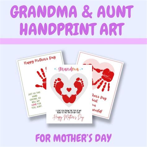 Grandma Aunt Mother S Day Handprint Art Templates