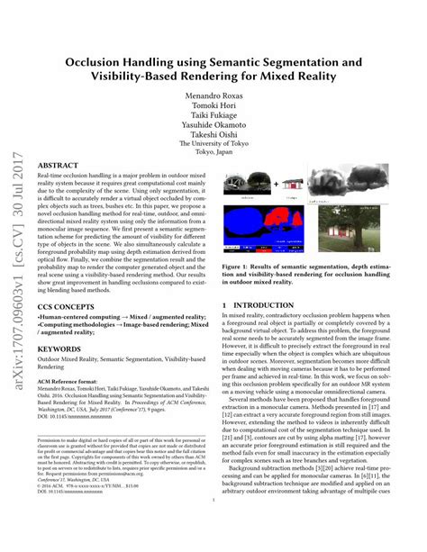 pdf occlusion handling using semantic segmentation and visibility … · occlusion handling using