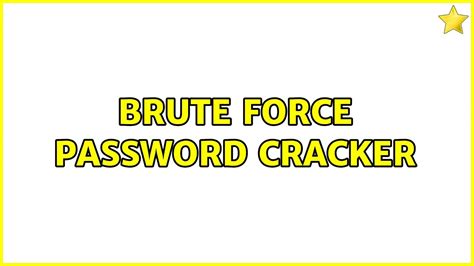Brute Force Password Cracker Solutions Youtube