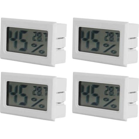 4 Pièces 2 En 1 Thermomètre Hygromètre Mini Intégré Numérique
